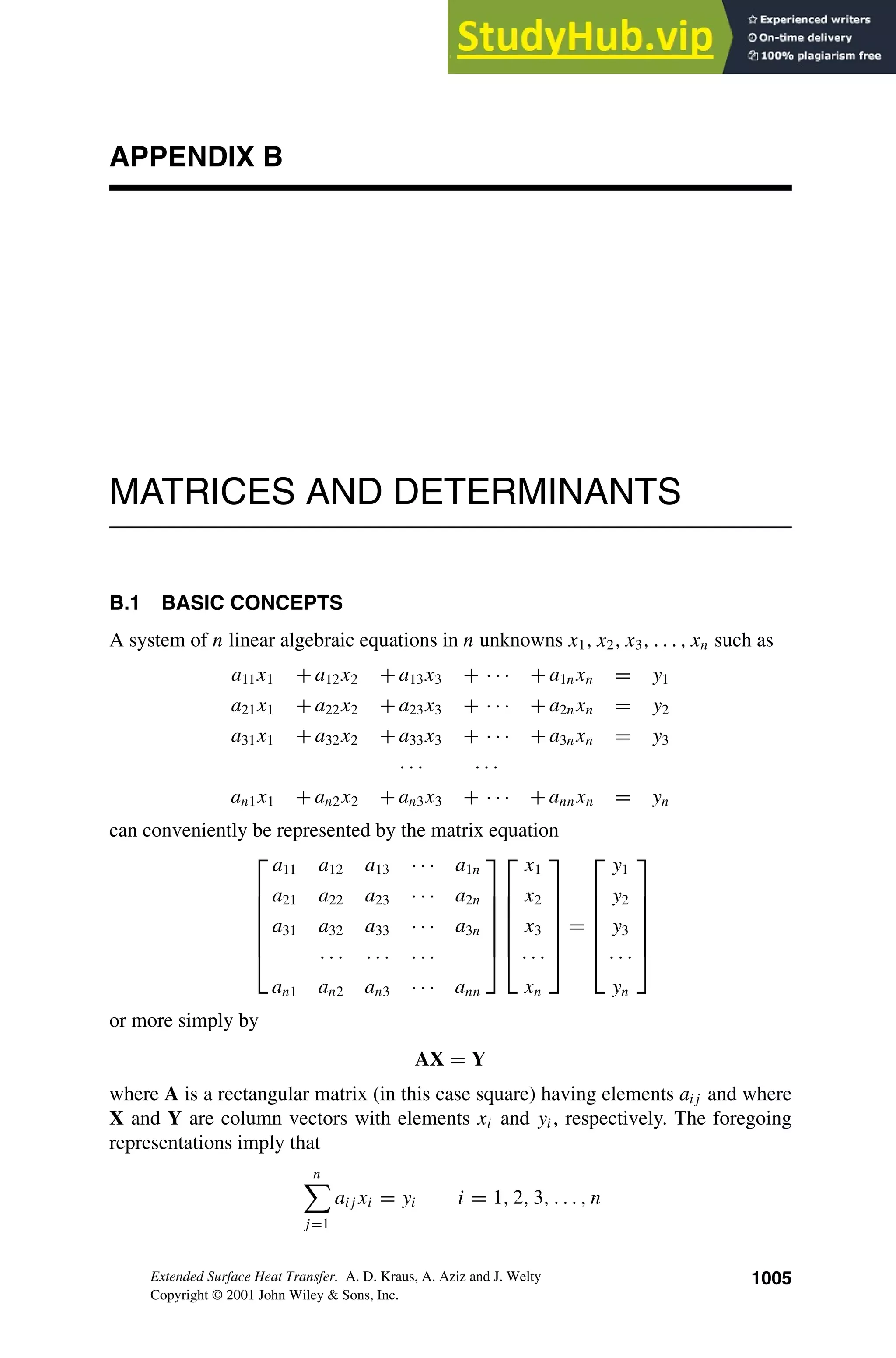 Appendix B Matrices And Determinants | PDF