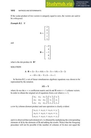 Appendix B Matrices And Determinants | PDF