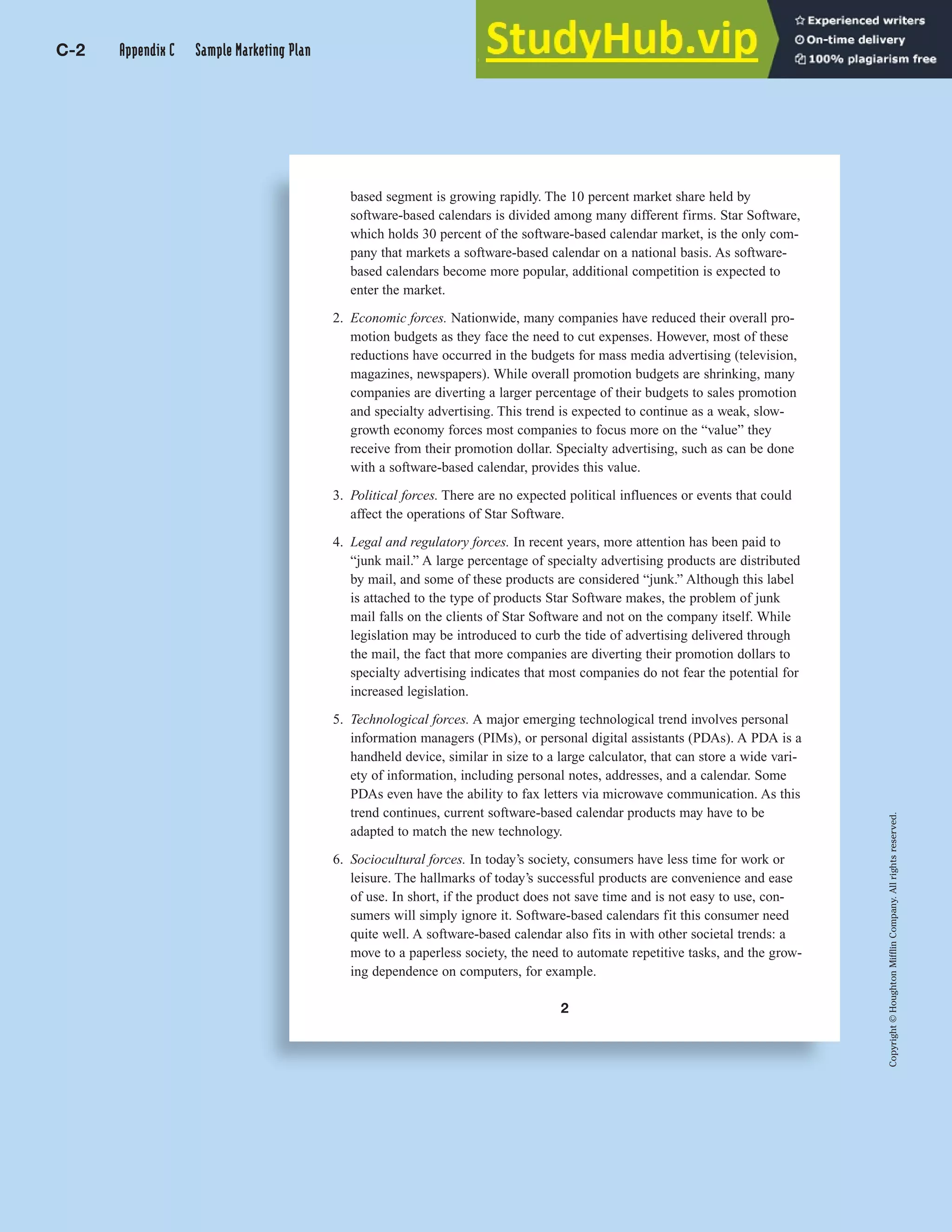 Appendix C Sample Marketing Plan APPENDIX C Sample Marketing Plan.pdf