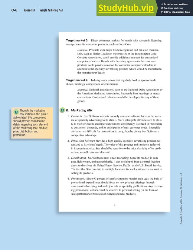Appendix C Sample Marketing Plan APPENDIX C Sample Marketing Plan.pdf