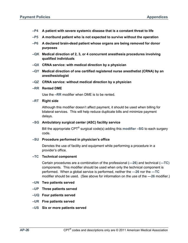 Appendix e modifiers | PDF