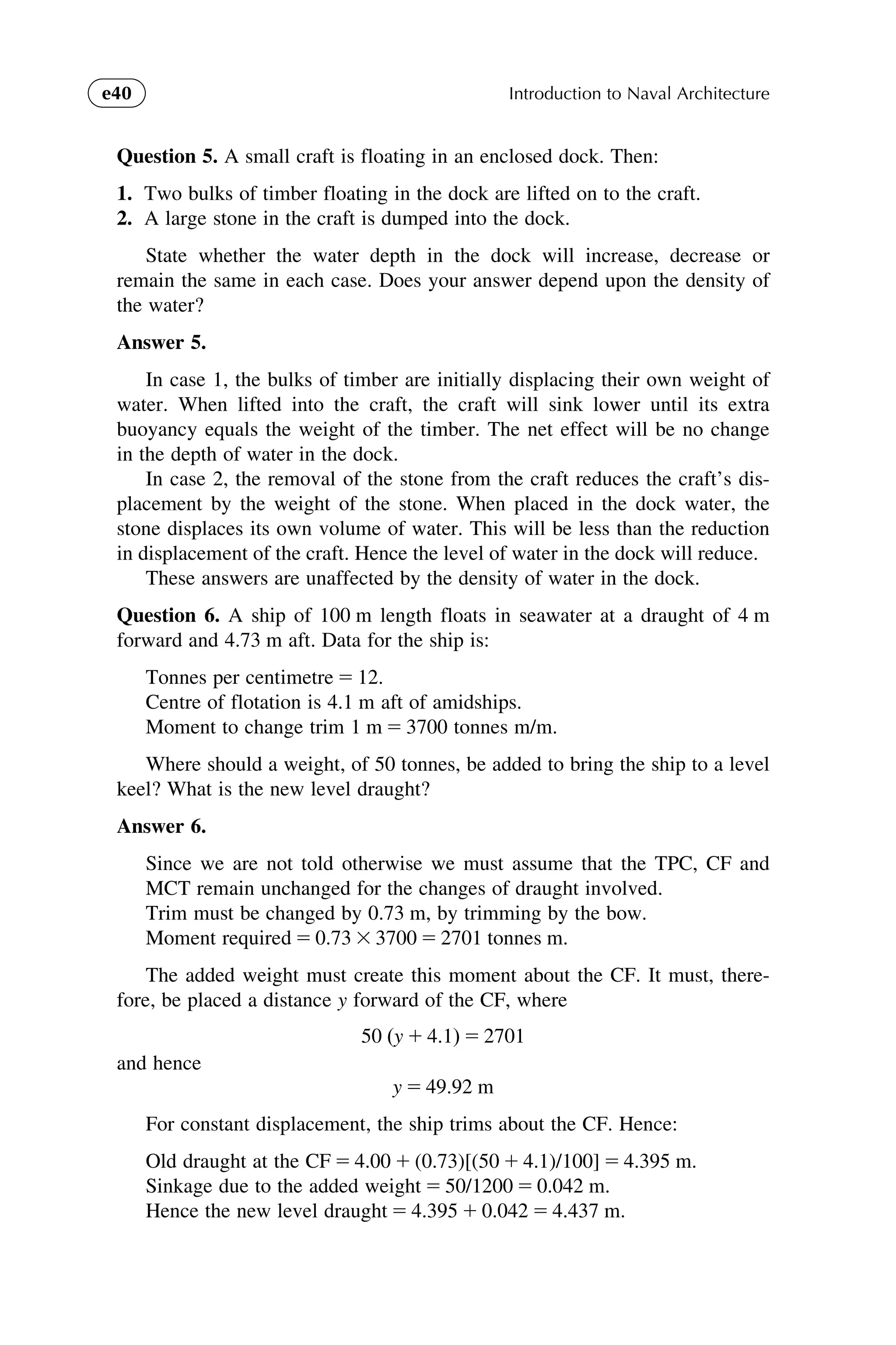 Introduction to Naval Architecture questions_and_answers. | PDF