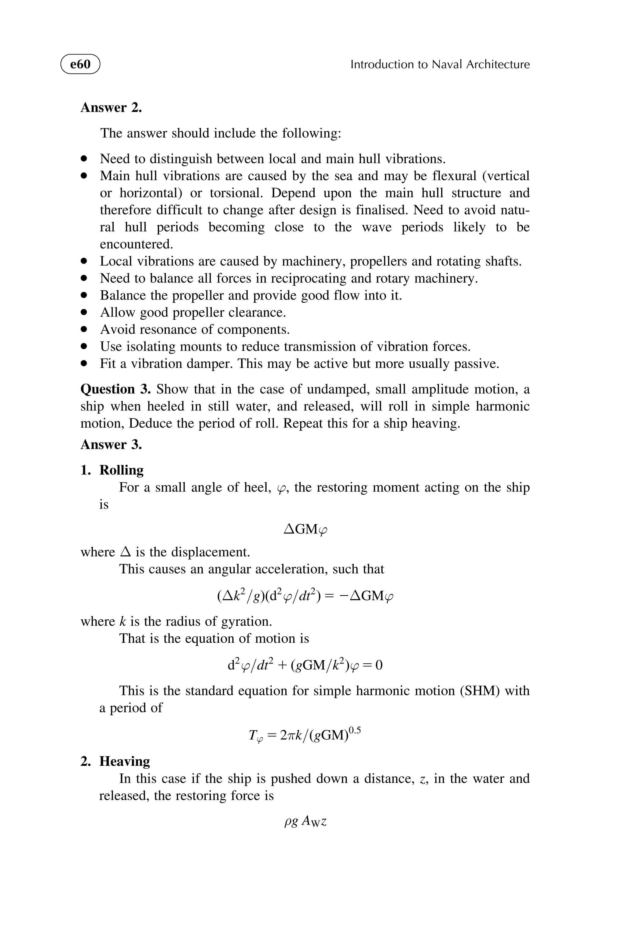 Introduction to Naval Architecture questions_and_answers. | PDF