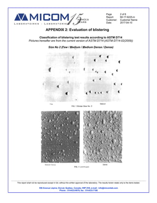 Different appendices to numerous material tests offered at Micom ...