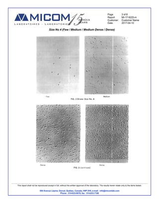 Different appendices to numerous material tests offered at Micom ...