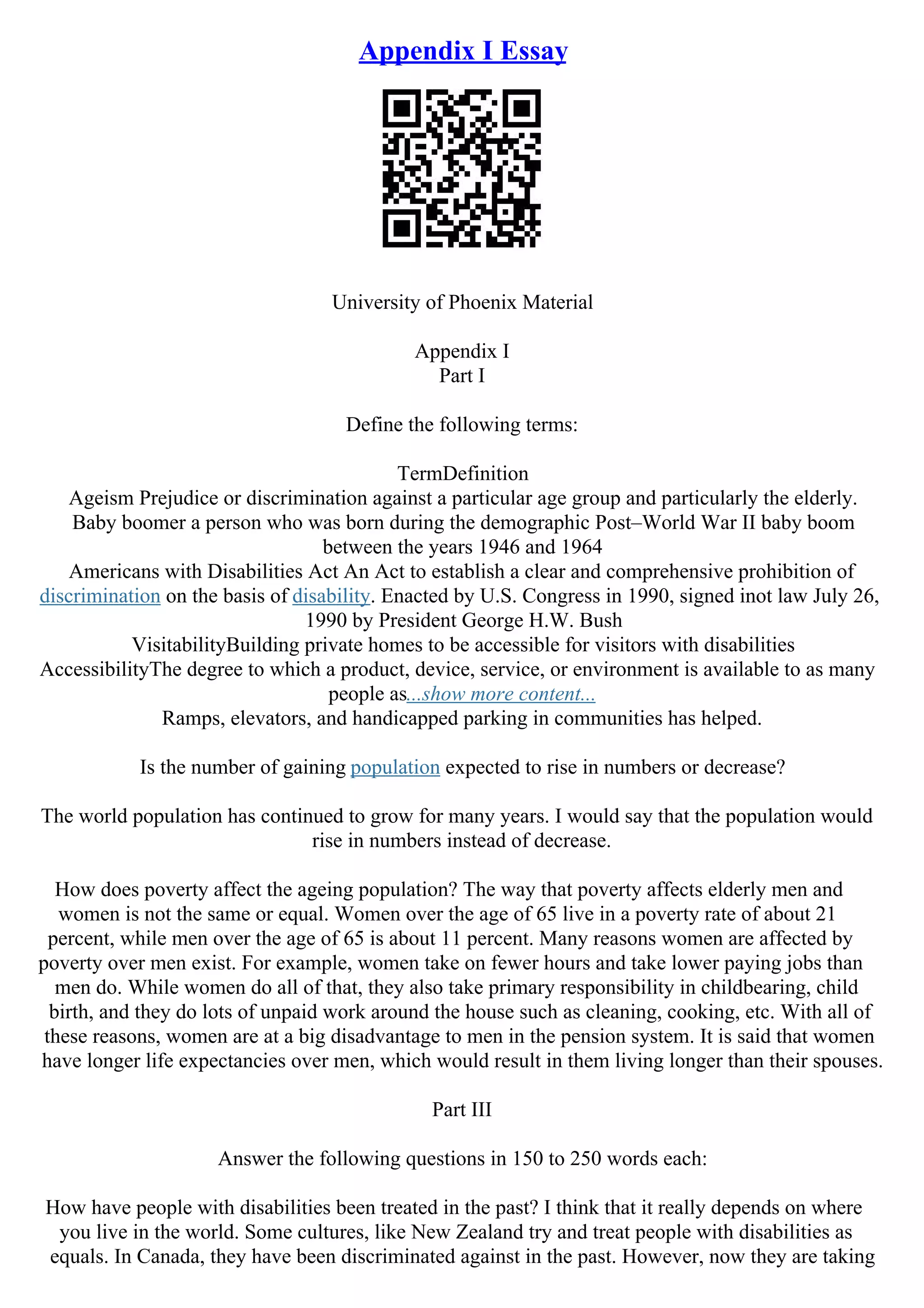 Appendix Essay | PDF