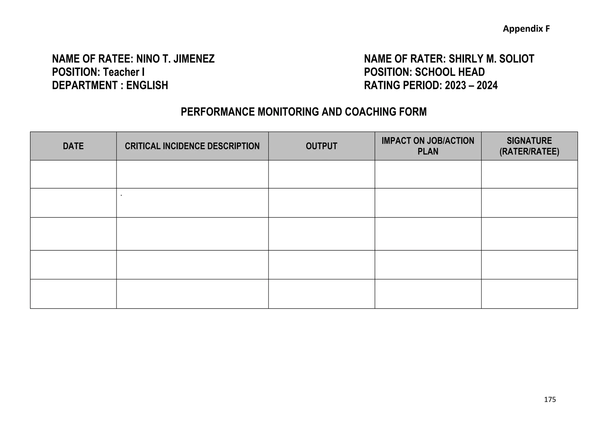 Performance Mid Year Form - In Service Training | PPT