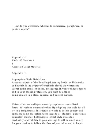 Appendix JENG102 Version 41Associate Level MaterialAppe.docx | Undergraduate Education | College ...