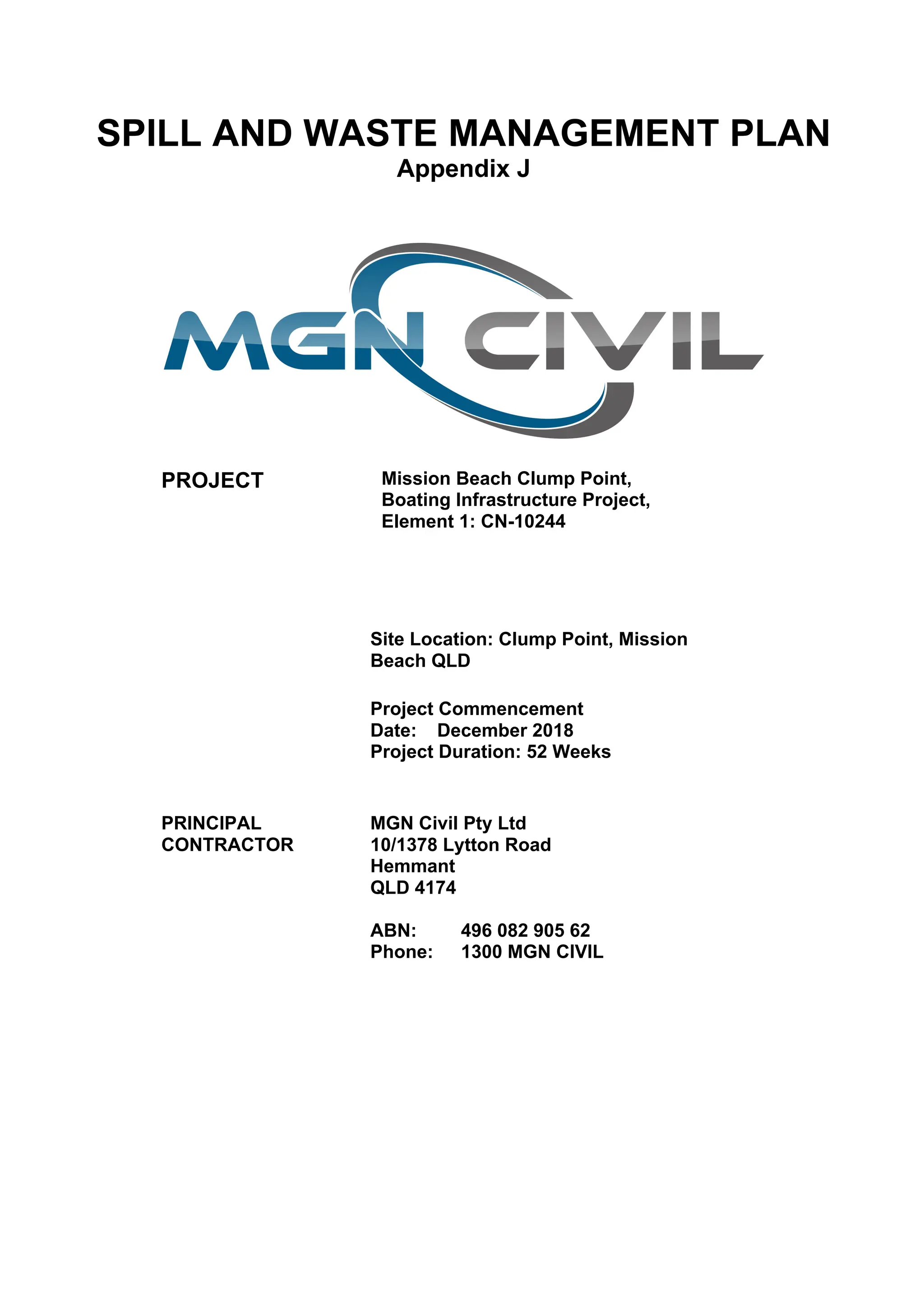 Appendix J Spill and Waste Management Plan.PDF