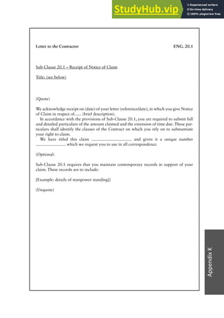 Appendix K Model Letters For Use By The Engineer | PDF