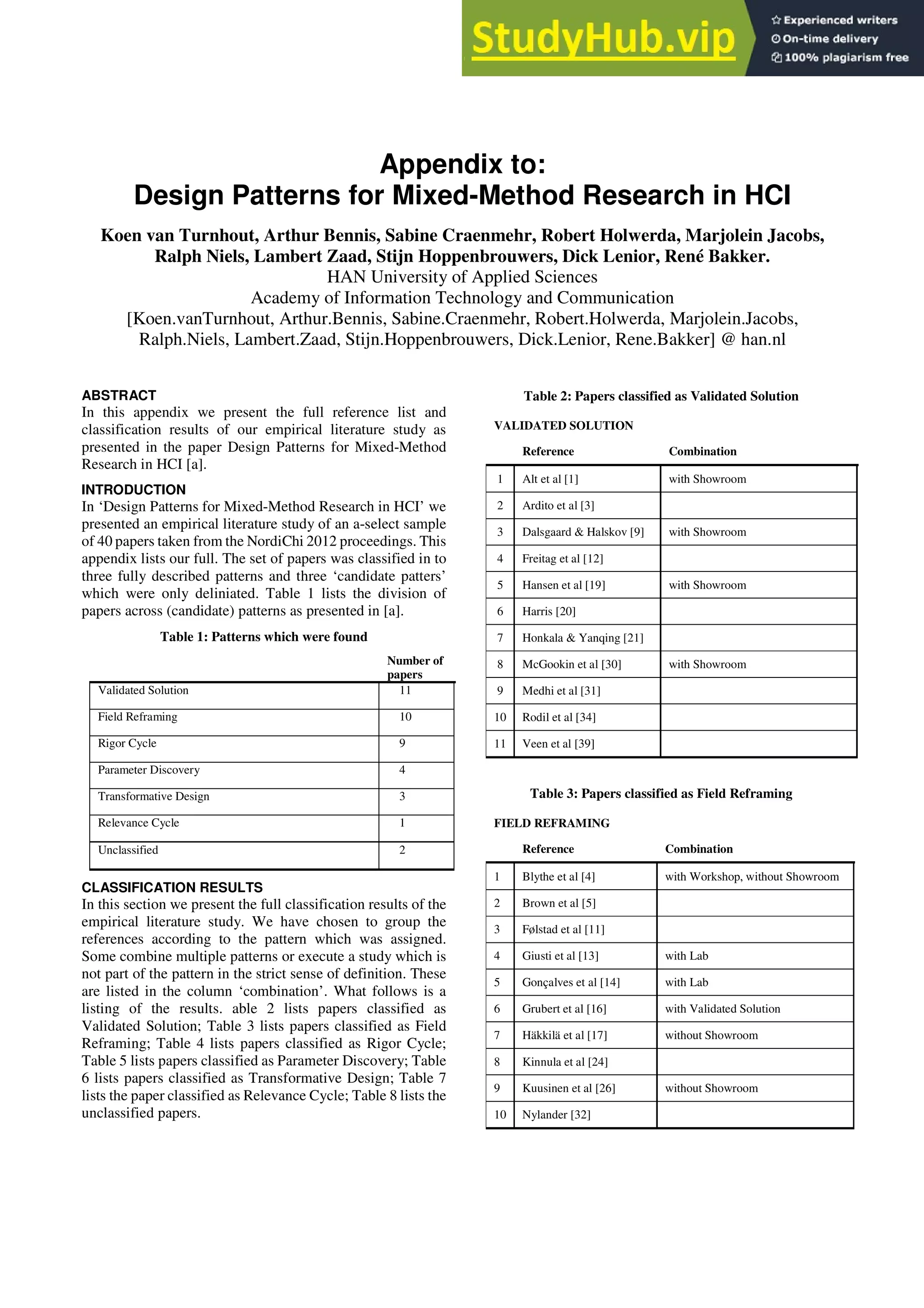 Appendix To Design Patterns For Mixed-Method Research | PDF | Arts and ...