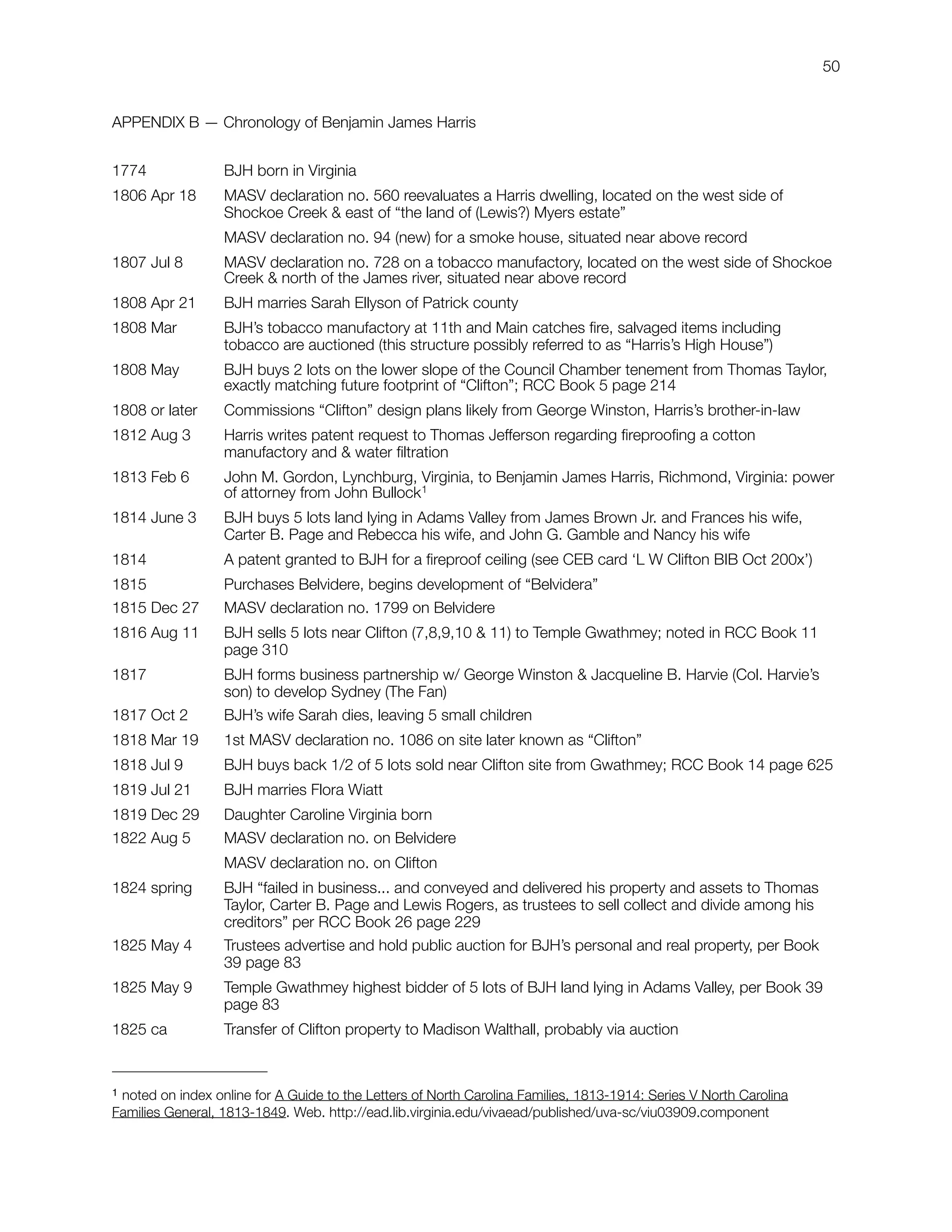 Appendix B: Harris Chronology | PDF