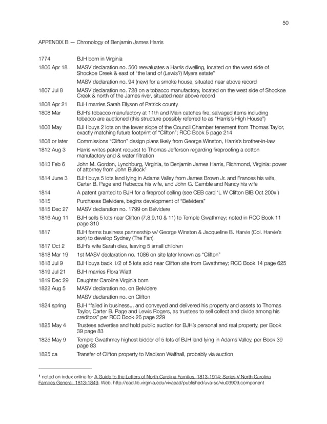 Appendix B: Harris Chronology | PDF