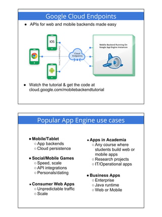 Google App Engine & Cloud Overview (DevFest 2013) | PDF