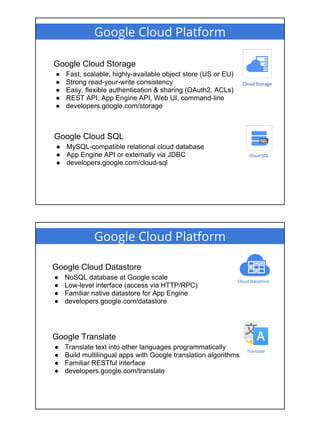 Google App Engine & Cloud Overview (DevFest 2013) | PDF