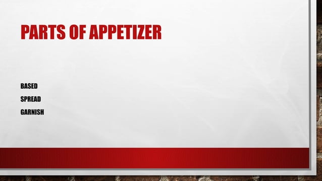 APPETIZER.pptx TYPES OF CANAPES CONTINUATIONS | PPT