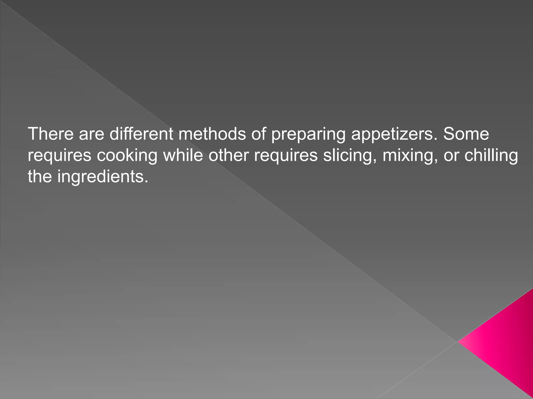 Appetizer (cookery) | PPTX