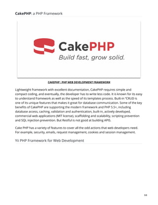 Top 6 leading PHP frameworks for web development | PDF