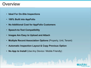 AppFolio Mobile Inspections Module | PPT