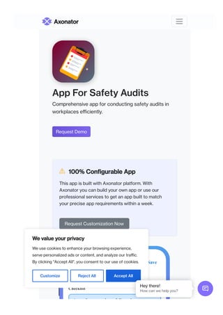 Comprehensive app for conducting safety audits in workplaces ...