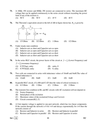 AP PGECET Electronics & Communication 2016 question paper | PDF