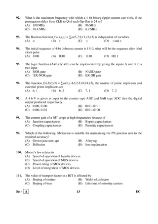 AP PGECET Electronics & Communication 2016 question paper | PDF
