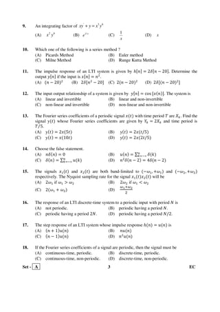 AP PGECET Electronics & Communication 2016 question paper | PDF