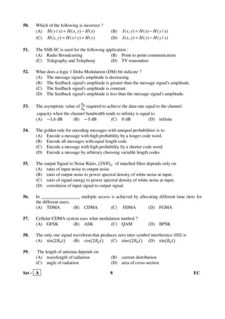 AP PGECET Electronics & Communication 2016 question paper | PDF