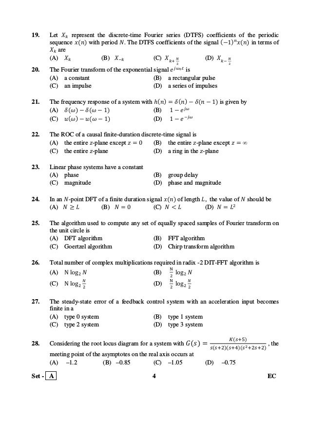 AP PGECET Electronics & Communication 2016 question paper
