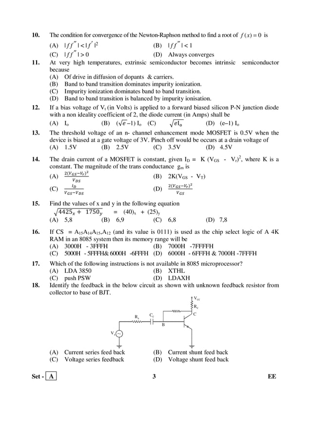 AP PGECET Electrical Engineering 2016 question paper | PDF