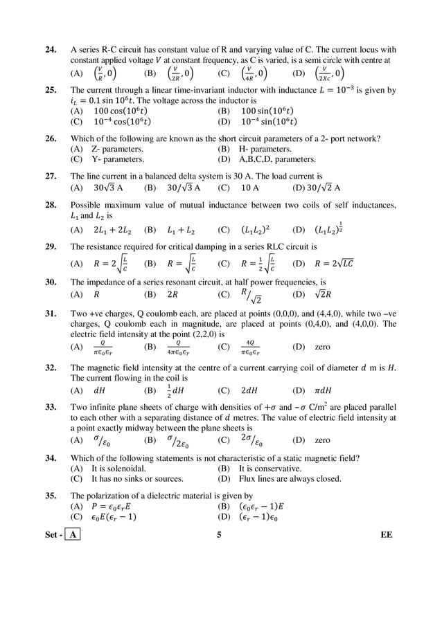 AP PGECET Electrical Engineering 2016 question paper | PDF