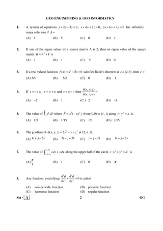 AP PGECET Geo Engineering 2016 question paper | PDF