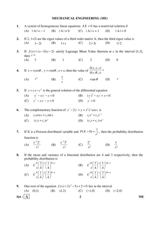 AP PGECET Mechanical 2016 question paper | PDF