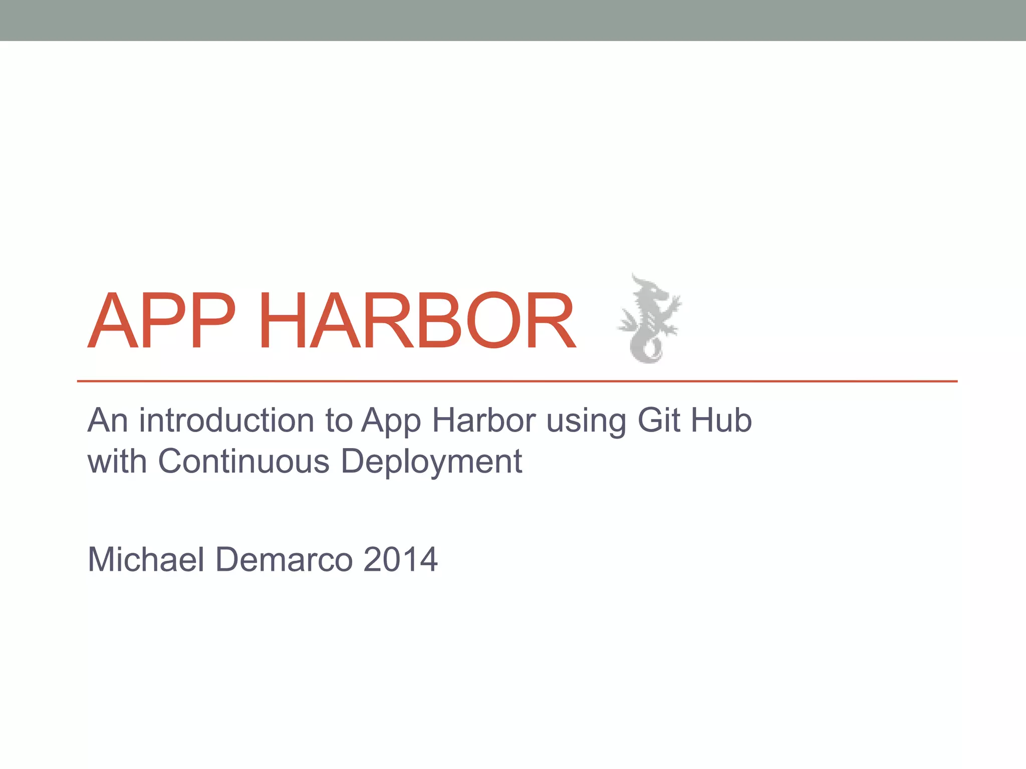 Appharbor Introduction | PPT