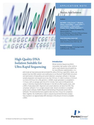 High Quality DNA Isolation Suitable for Ultra Rapid Sequencing | PDF