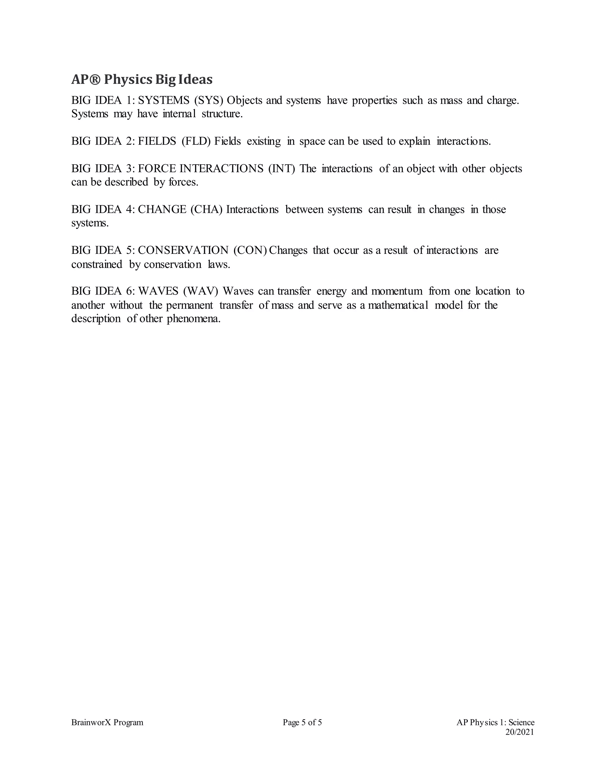 AP Physics 1 syllabus | DOCX