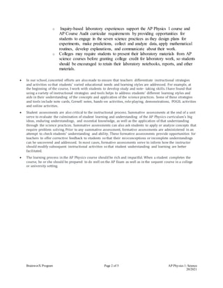 AP Physics 1 syllabus | PDF