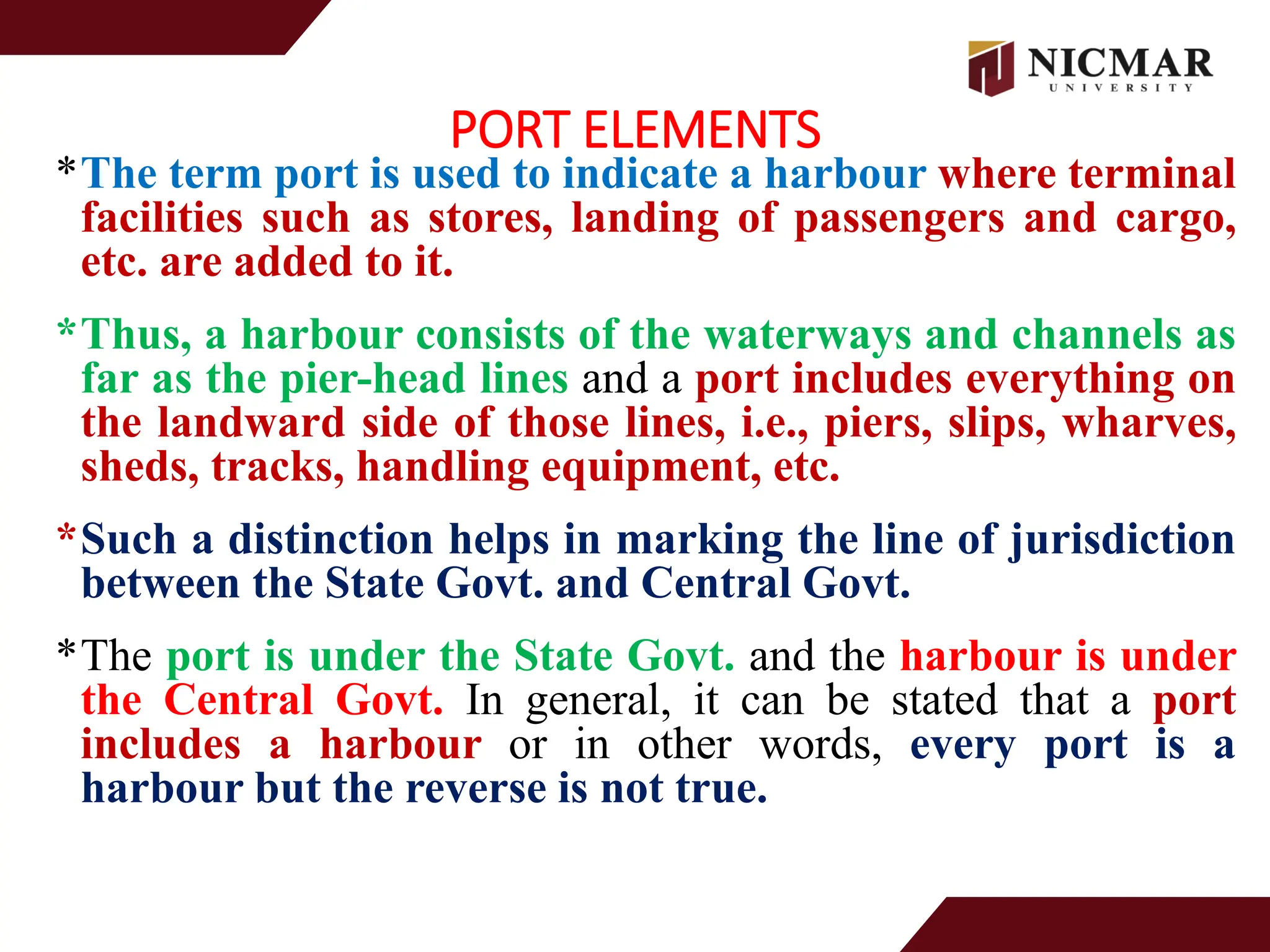 Port characteristic and their elements , port capacity and types of ...