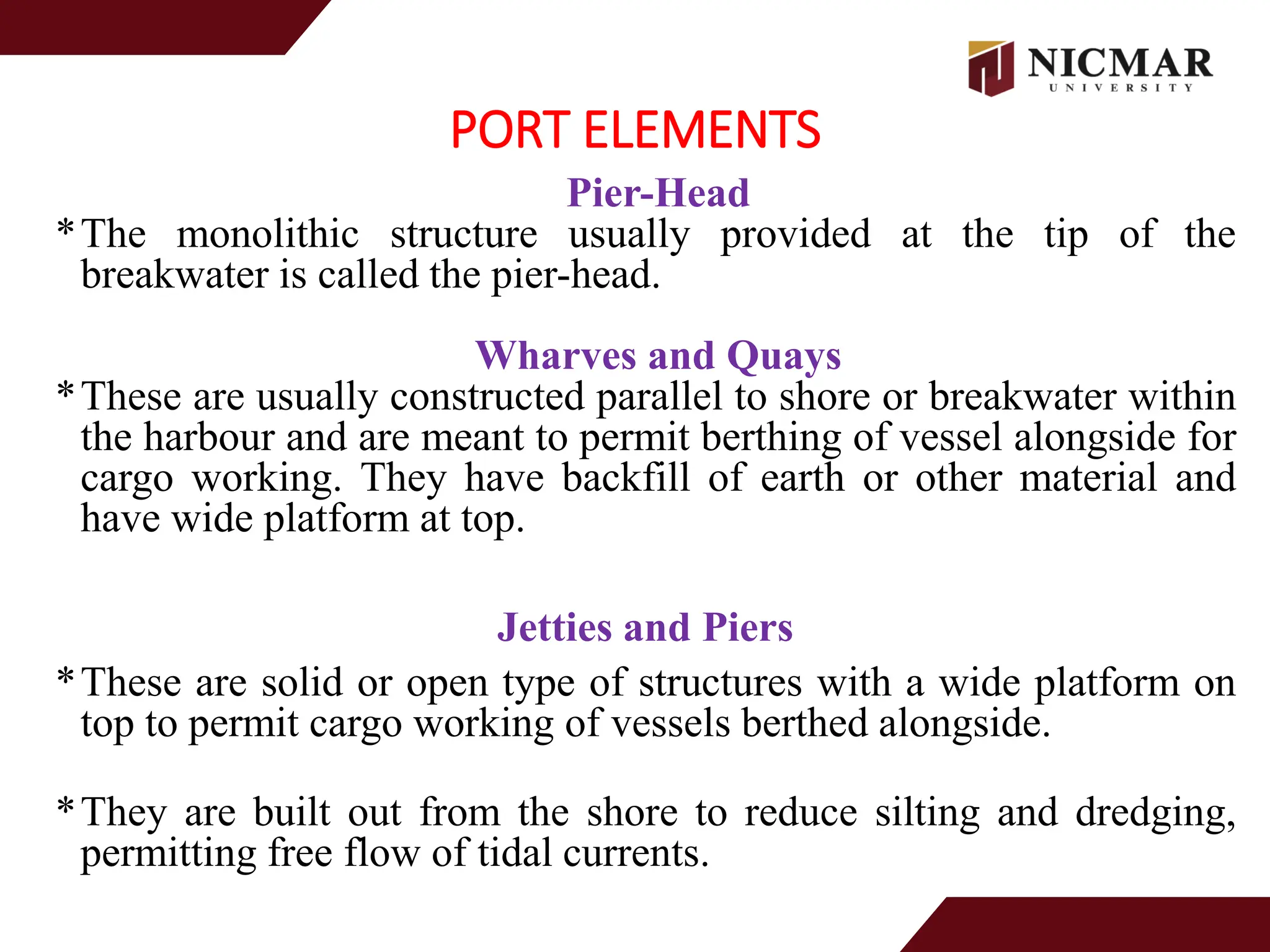 Port characteristic and their elements , port capacity and types of ...