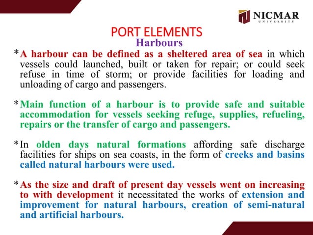 Port characteristic and their elements , port capacity and types of ...
