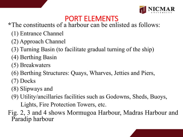 Port characteristic and their elements , port capacity and types of ...
