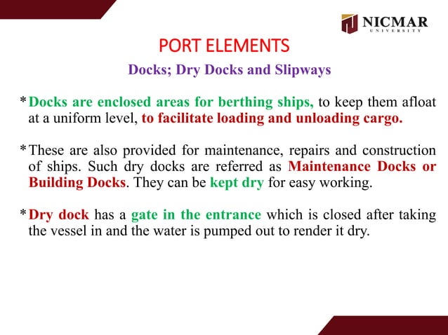 Port characteristic and their elements , port capacity and types of ...