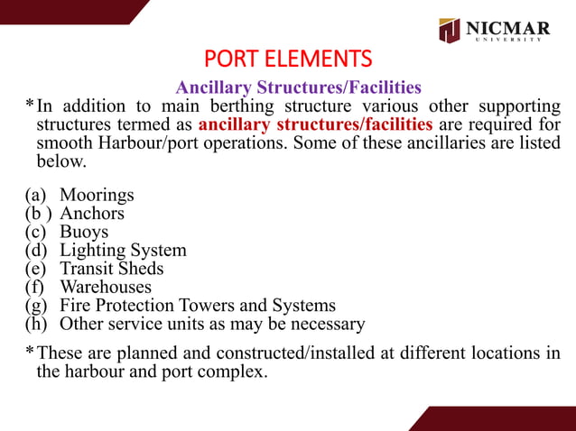 Port characteristic and their elements , port capacity and types of ...