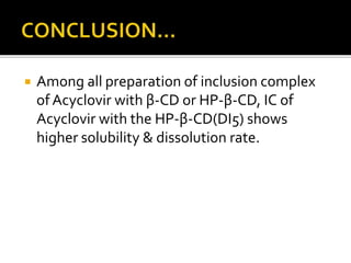 SOLUBILITY ENHANCEMENT BY INCLUSION COMPLEXATION | PPTX