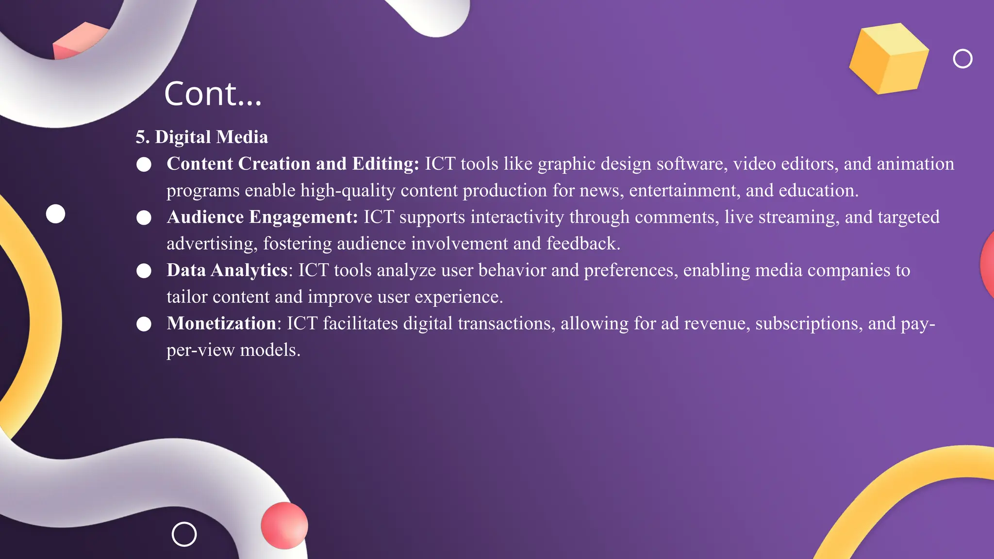 Applications of ICT in Various Fields Today | PPTX