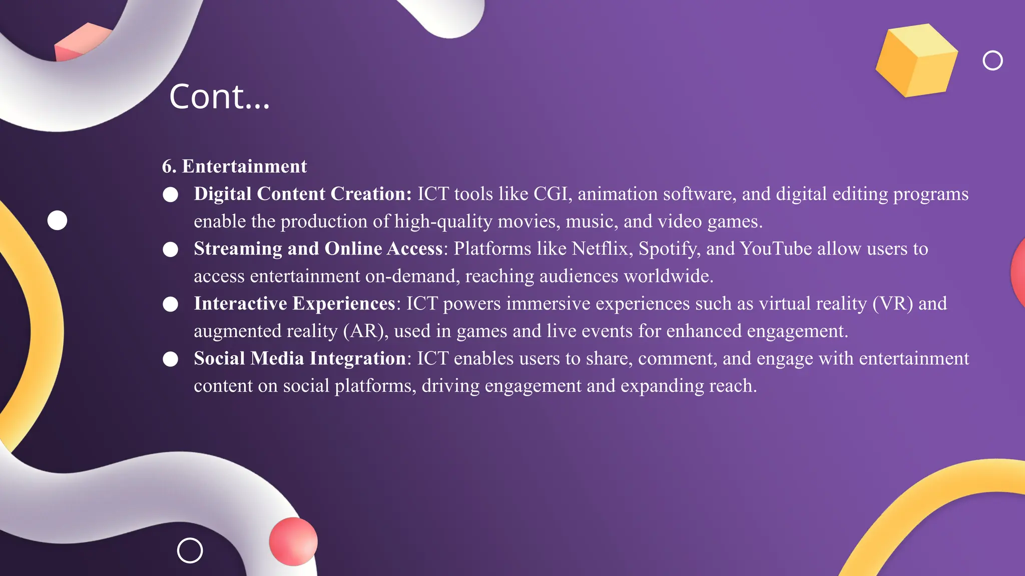 Applications of ICT in Various Fields Today | PPTX