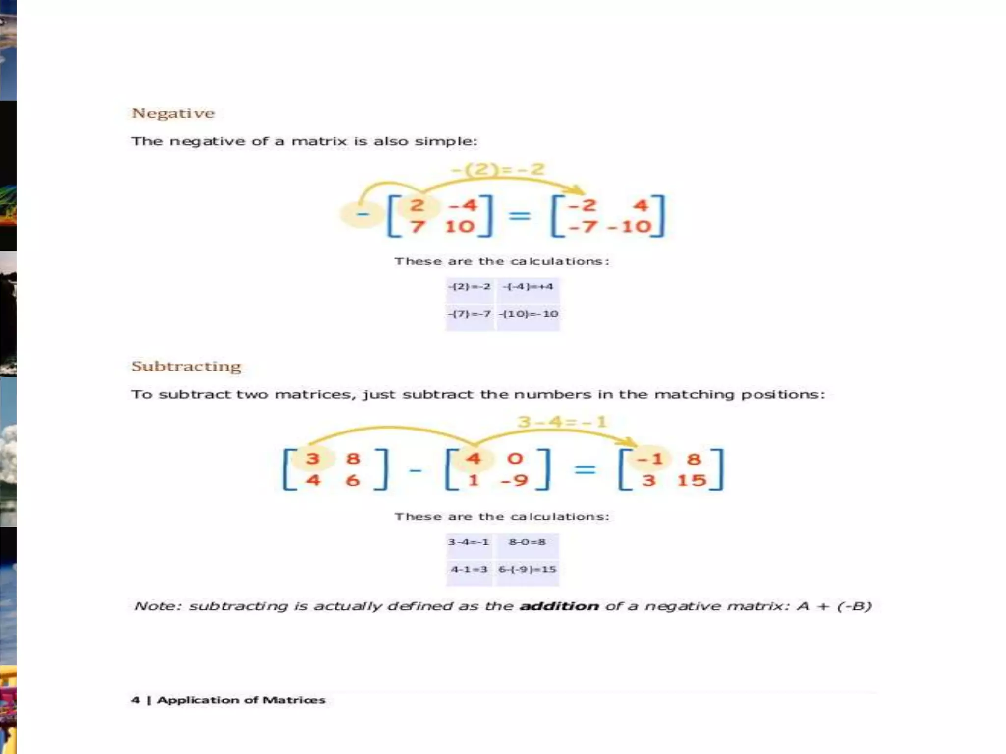 Appilation of matrices in real life | PPTX
