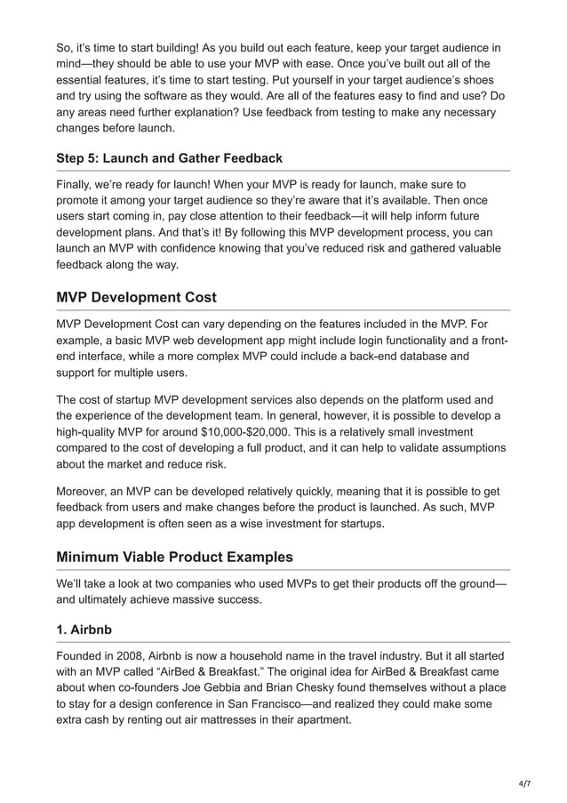 MVP Software Development: The Complete Guide | PDF