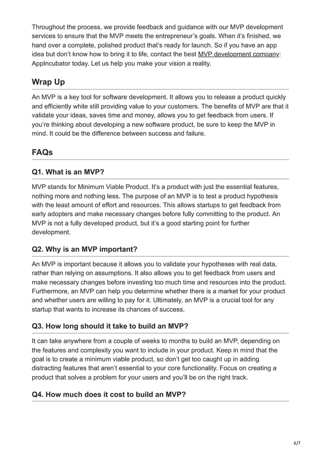 MVP Software Development: The Complete Guide | PDF