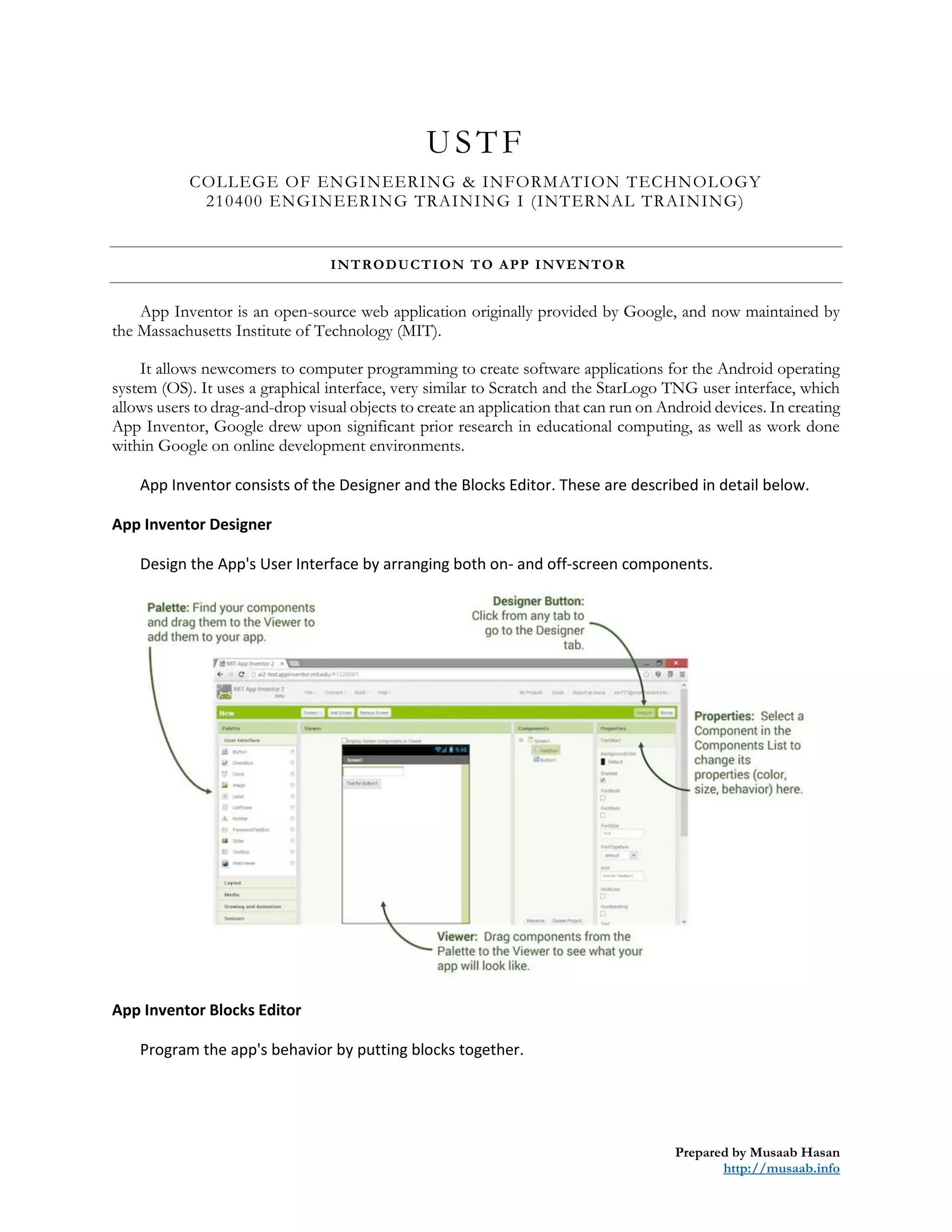 Android Applications development Using APP inventor | PDF Android Applications development Using APP inventor | PDF